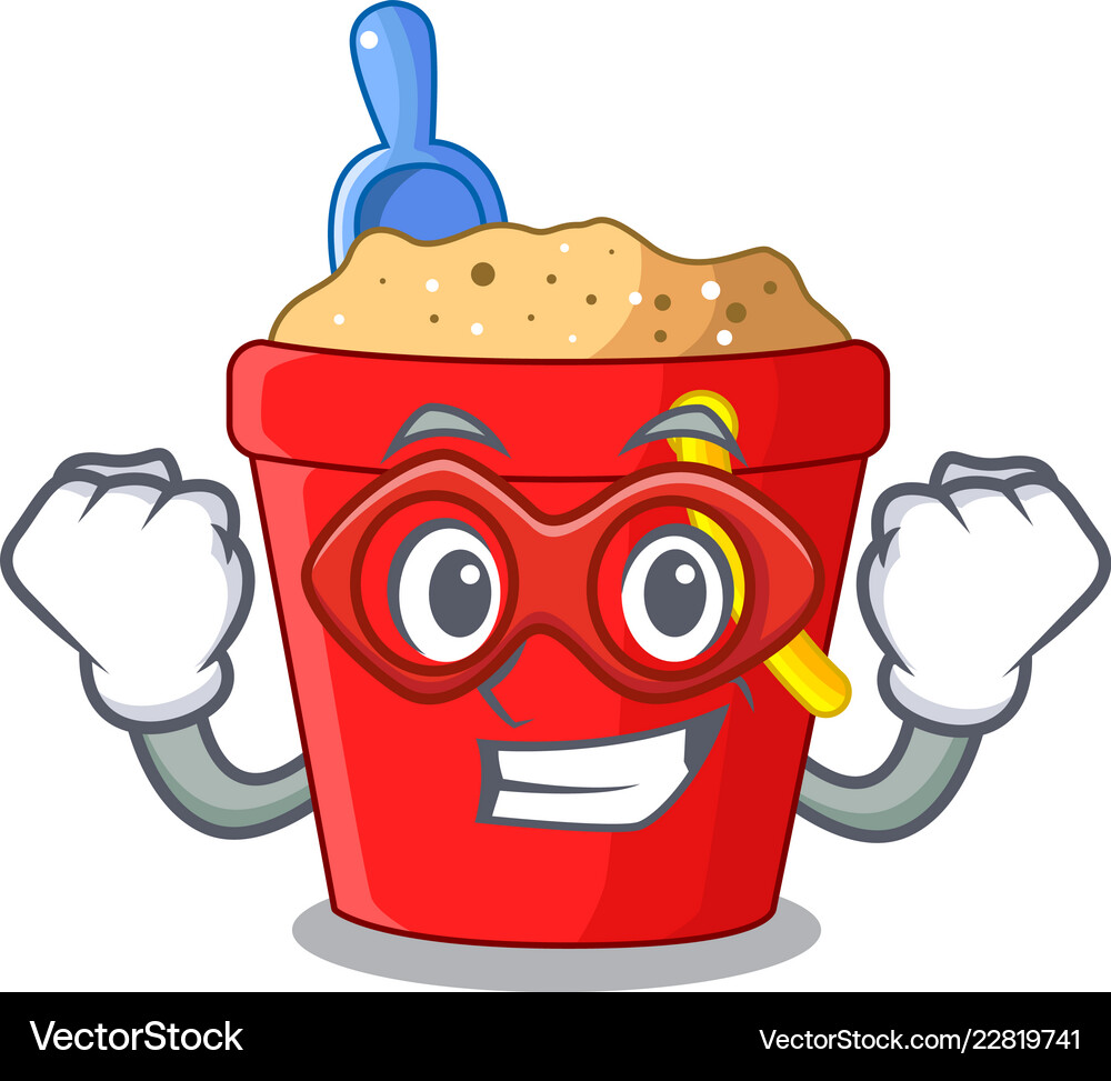 Super hero beach bucket shape the fun character Vector Image