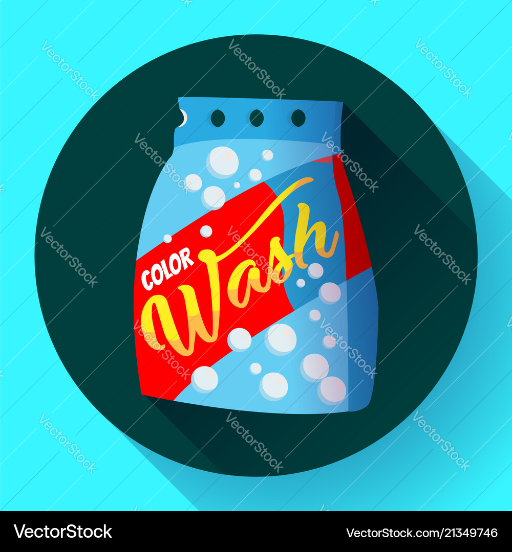 Cartoon washing powder laundry Royalty Free Vector Image