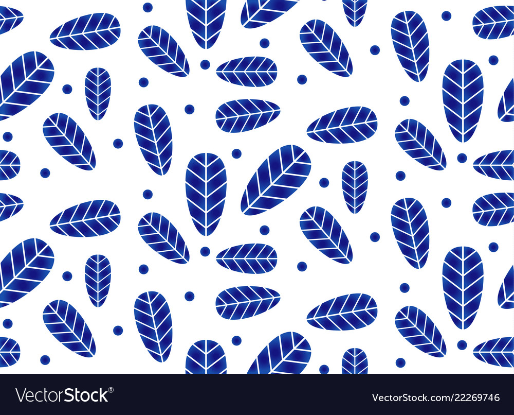 Ceramic pattern with leaves Royalty Free Vector Image