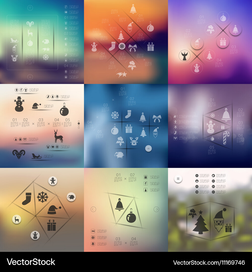 Christmas infographic with unfocused background Vector Image