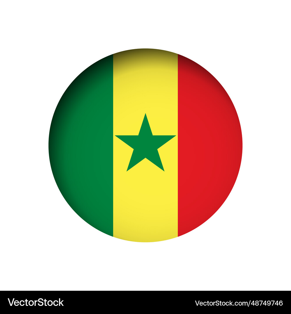 Circle flag of senegal Royalty Free Vector Image