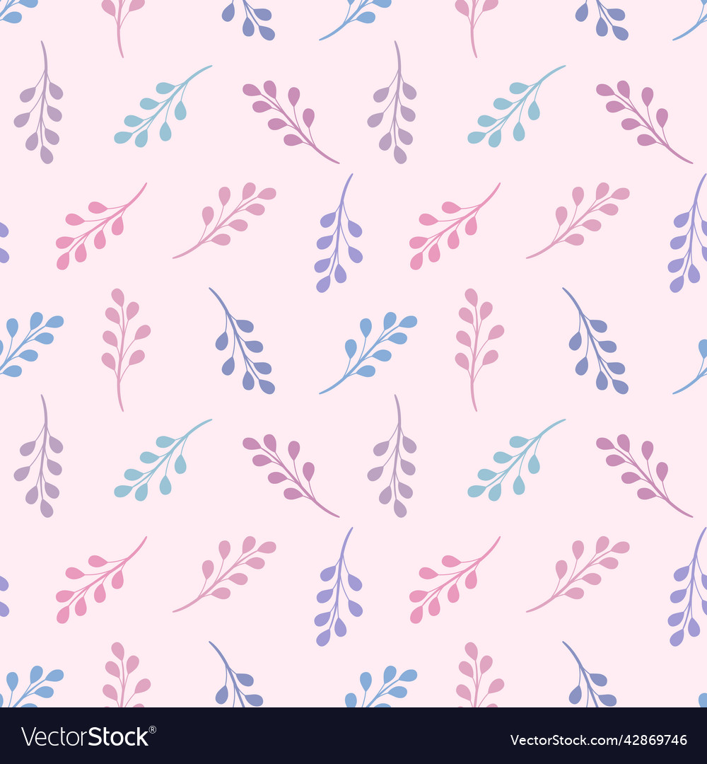 Cute pastel leaf repeat pattern Royalty Free Vector Image