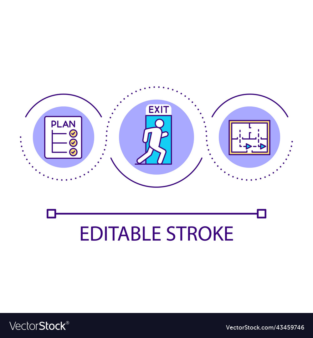 Emergency exit route loop concept icon Royalty Free Vector