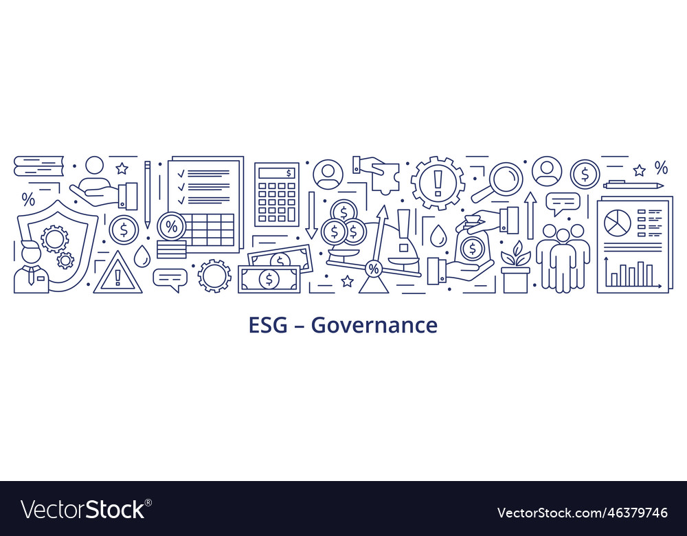 Esg governance concepts icons set banner Vector Image