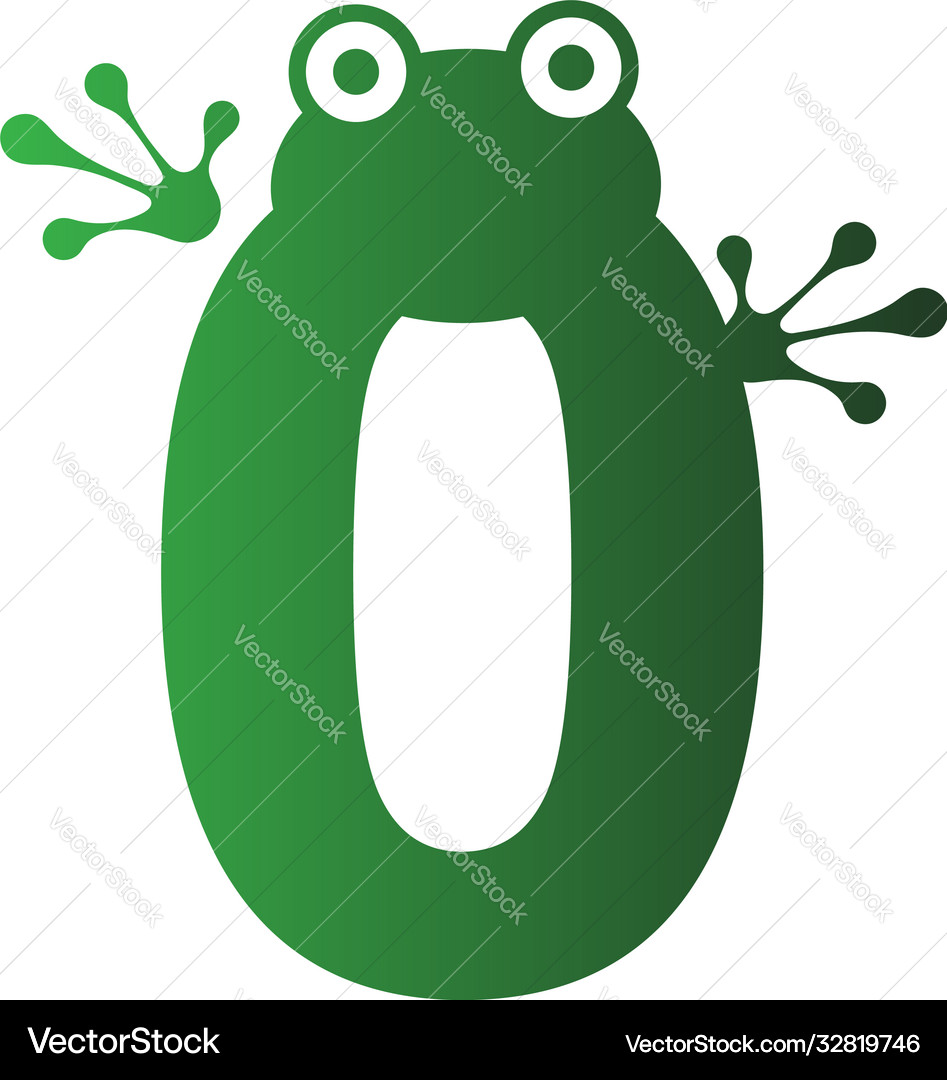Letter o logo design frog footprints concept Vector Image