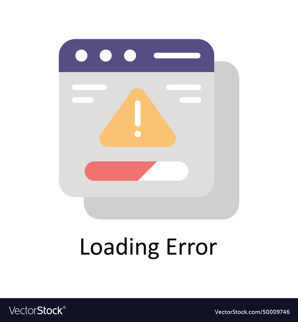 Loading error flat icon style Royalty Free Vector Image