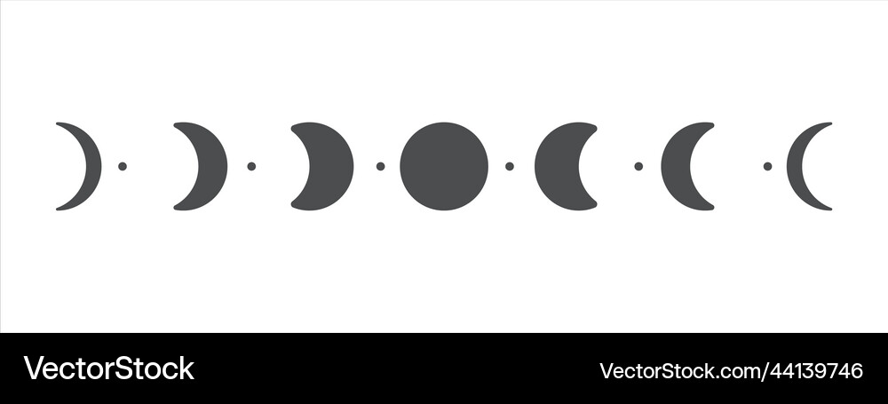 Lunar phase of the moon simple circle shape Vector Image
