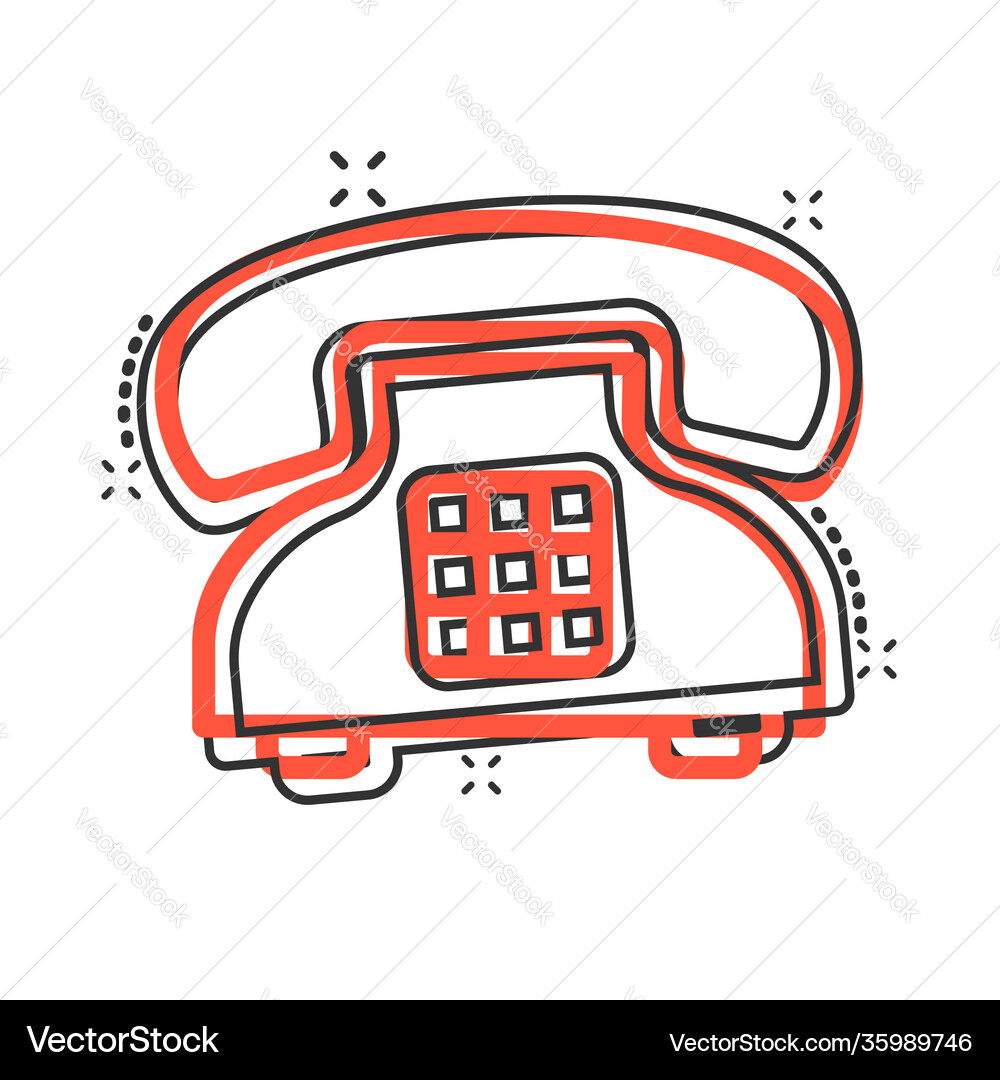 Mobile phone icon in comic style telephone talk Vector Image