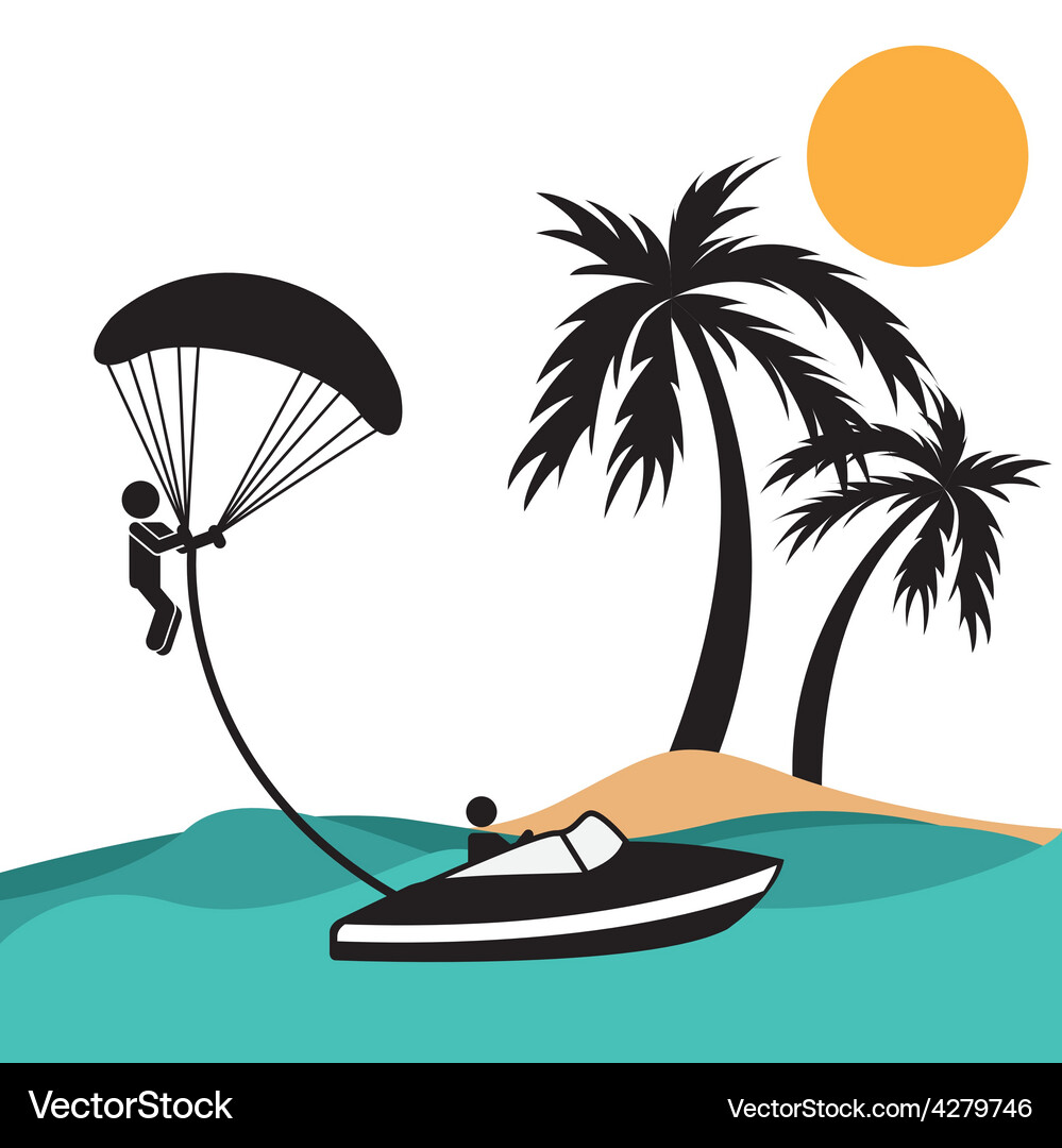 Parachute fly Royalty Free Vector Image - VectorStock