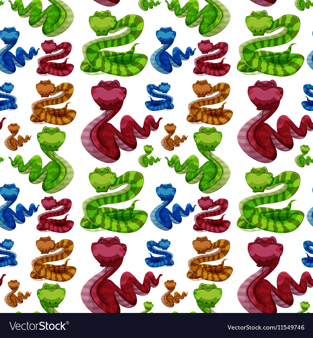 Seamless background design with rattle snakes Vector Image