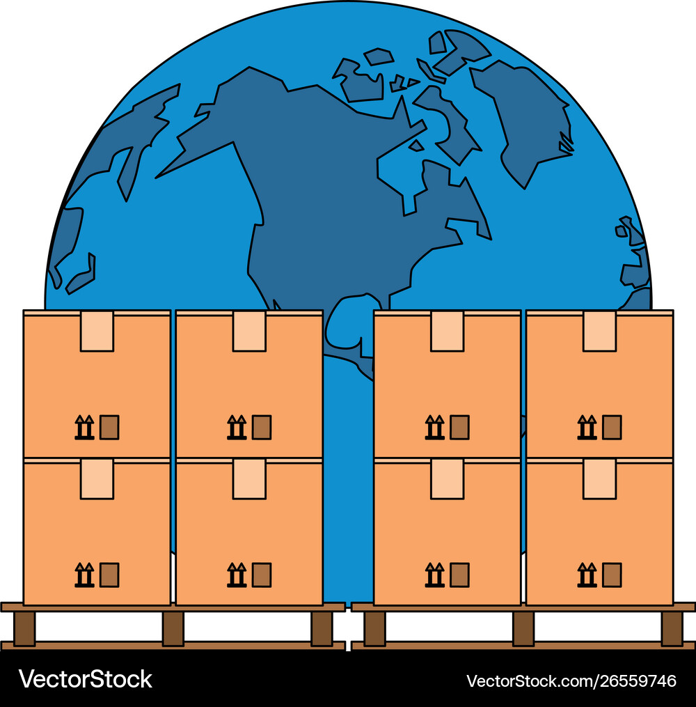 Shipping logistic delivery cargo cartoon Vector Image