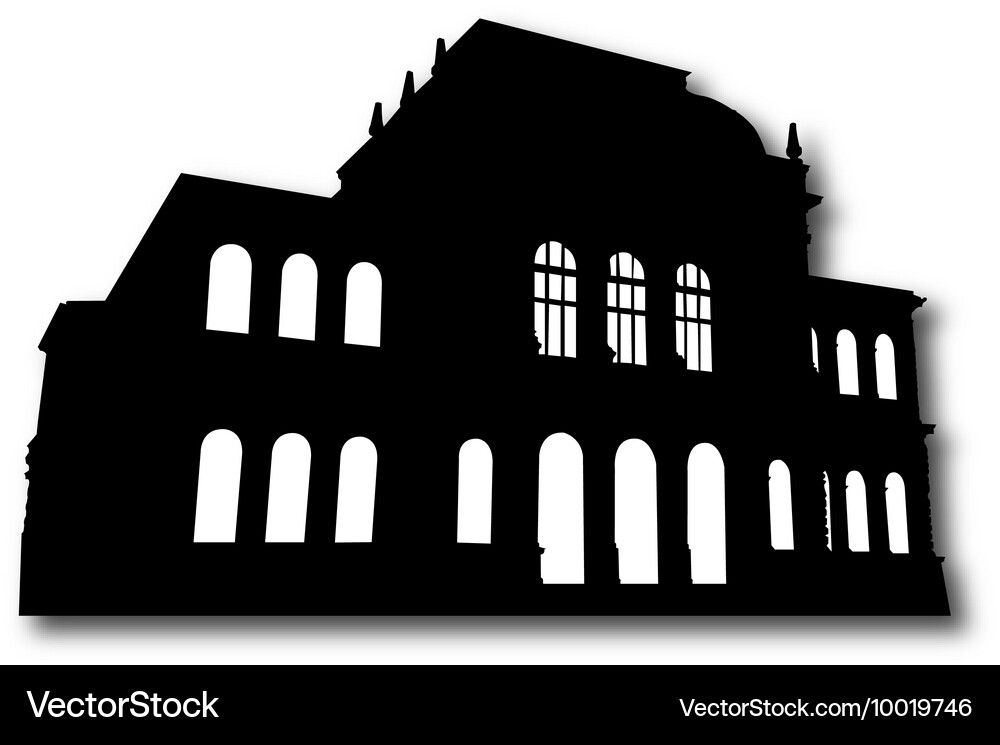 Silhouette of old building Royalty Free Vector Image