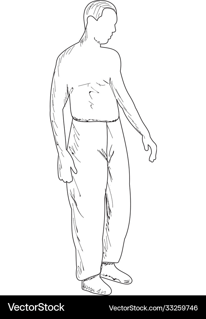 White background freehand sketch a man Royalty Free Vector