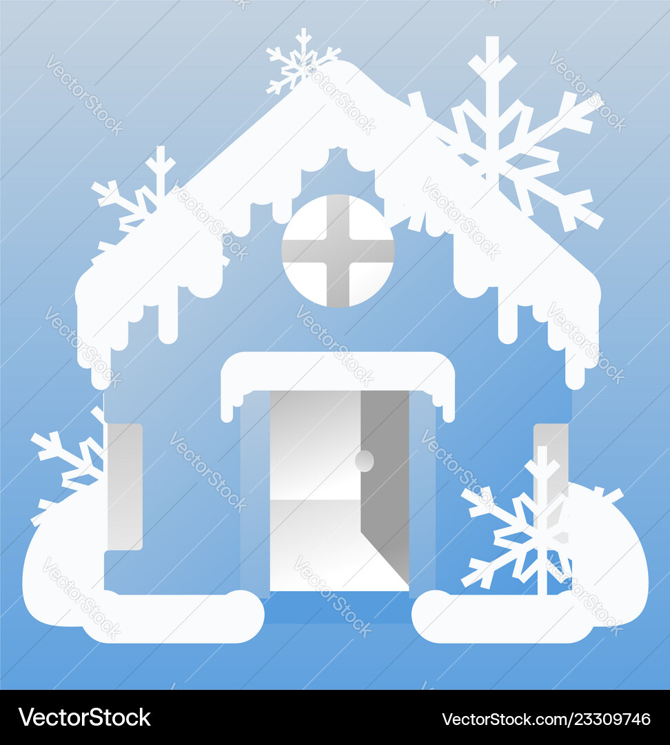 Winter cold house cartoon Royalty Free Vector Image