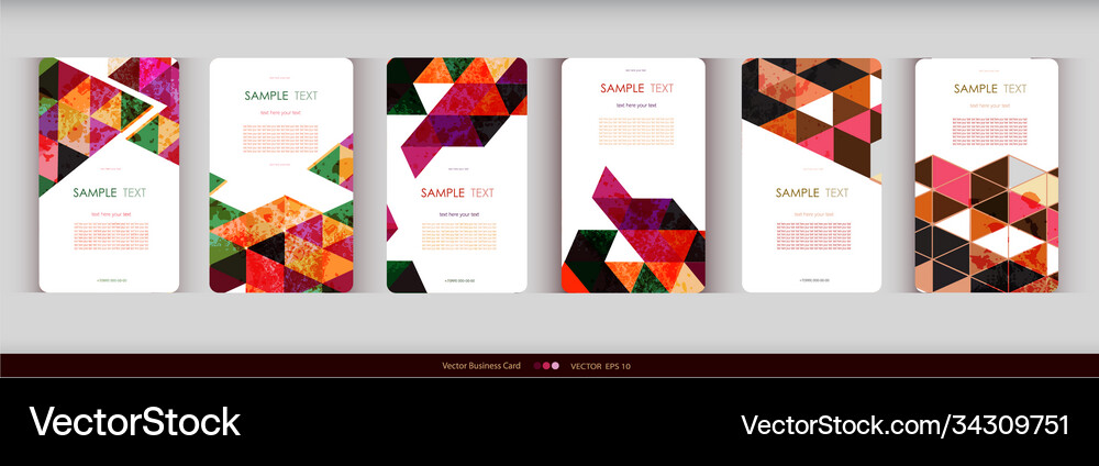 Abstract geometric business card set Royalty Free Vector