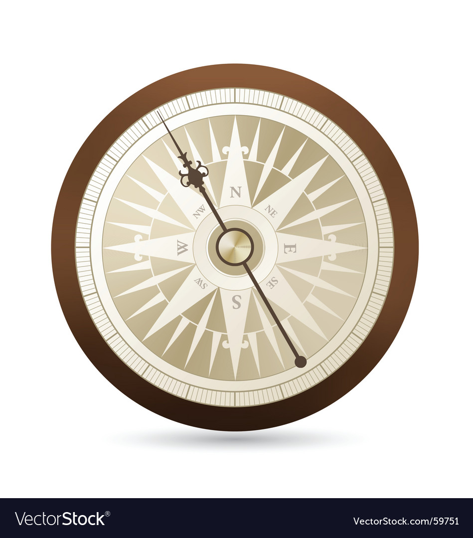 Antique compass Royalty Free Vector Image - VectorStock