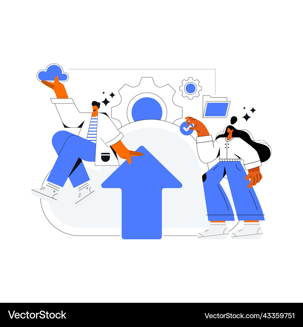 Business Cloud Computing Data Provision And Cloud Vector Image