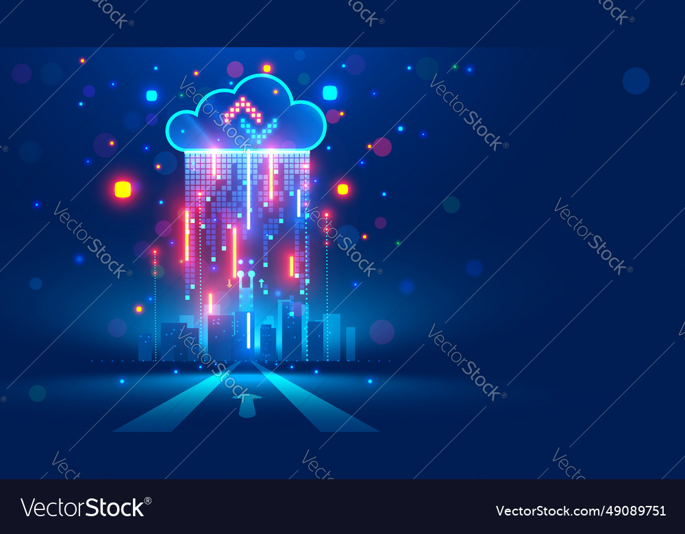 Cloud computing concept remote data storage Vector Image