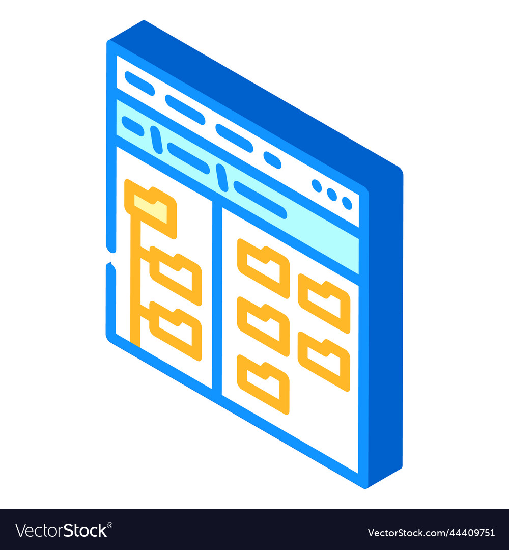 Directory folder isometric icon Royalty Free Vector Image