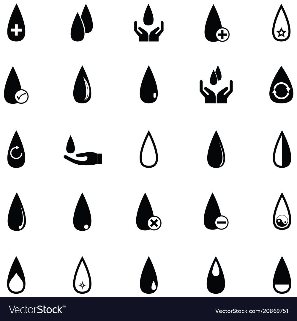 Drop icon set Royalty Free Vector Image - VectorStock