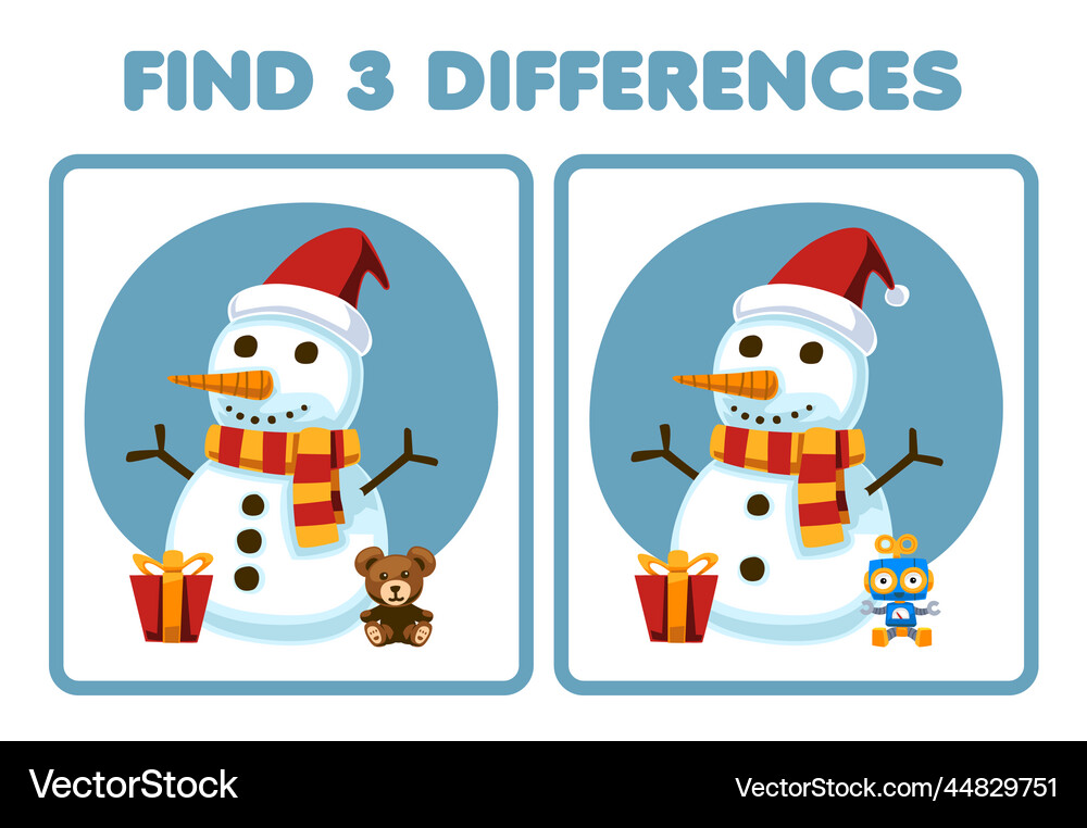 Education game for children find three Royalty Free Vector