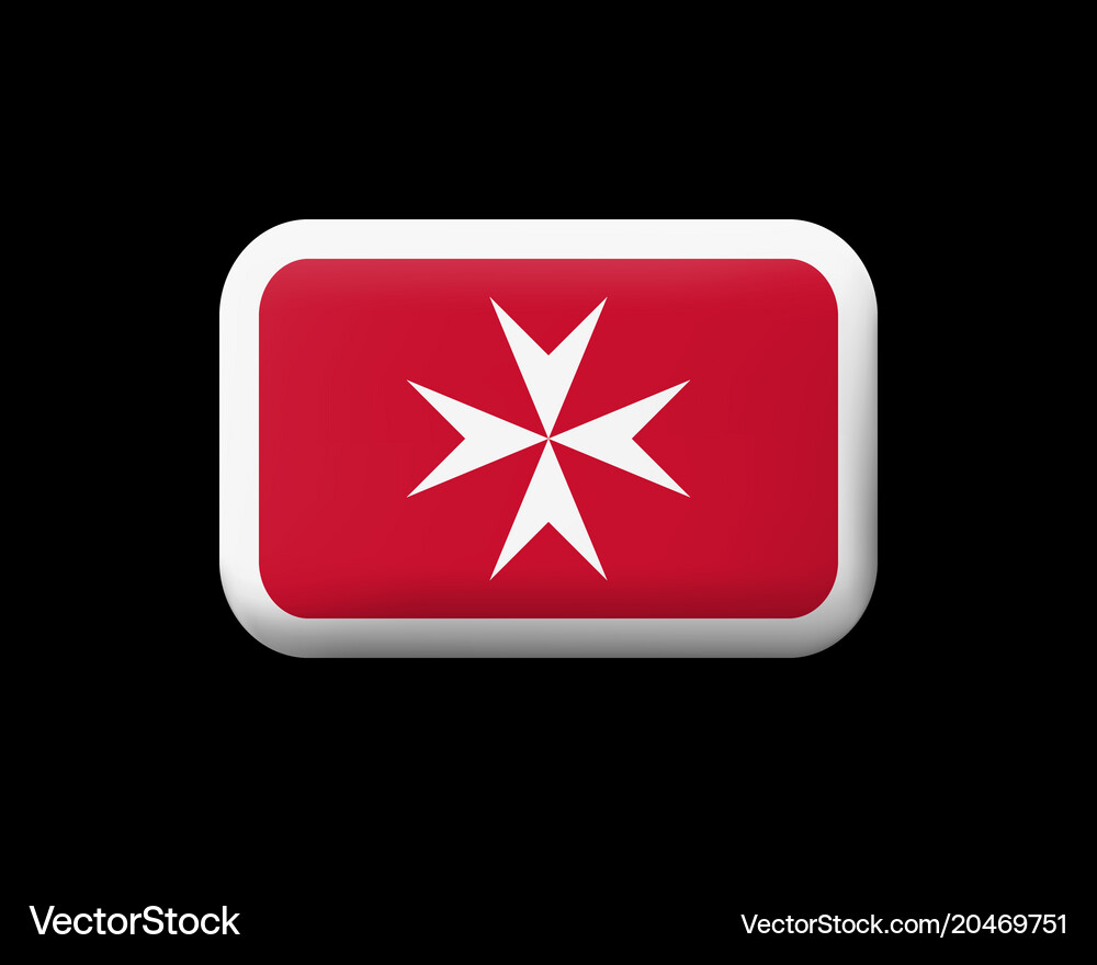 Flag malta version with maltese cross matted Vector Image