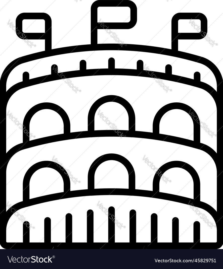 Gladiator amphitheater icon outline Royalty Free Vector Gladiator amphitheater icon outline Royalty Free Vector