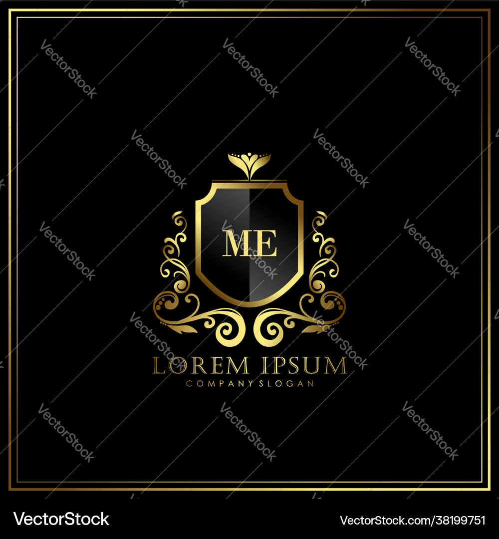 Me initial letter luxury logo template in art Vector Image