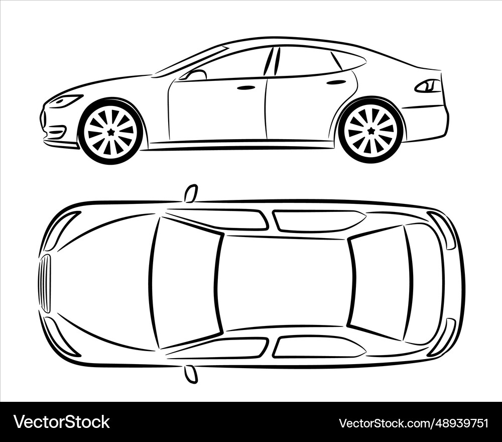 Modern car sedan abstract silhouette Royalty Free Vector