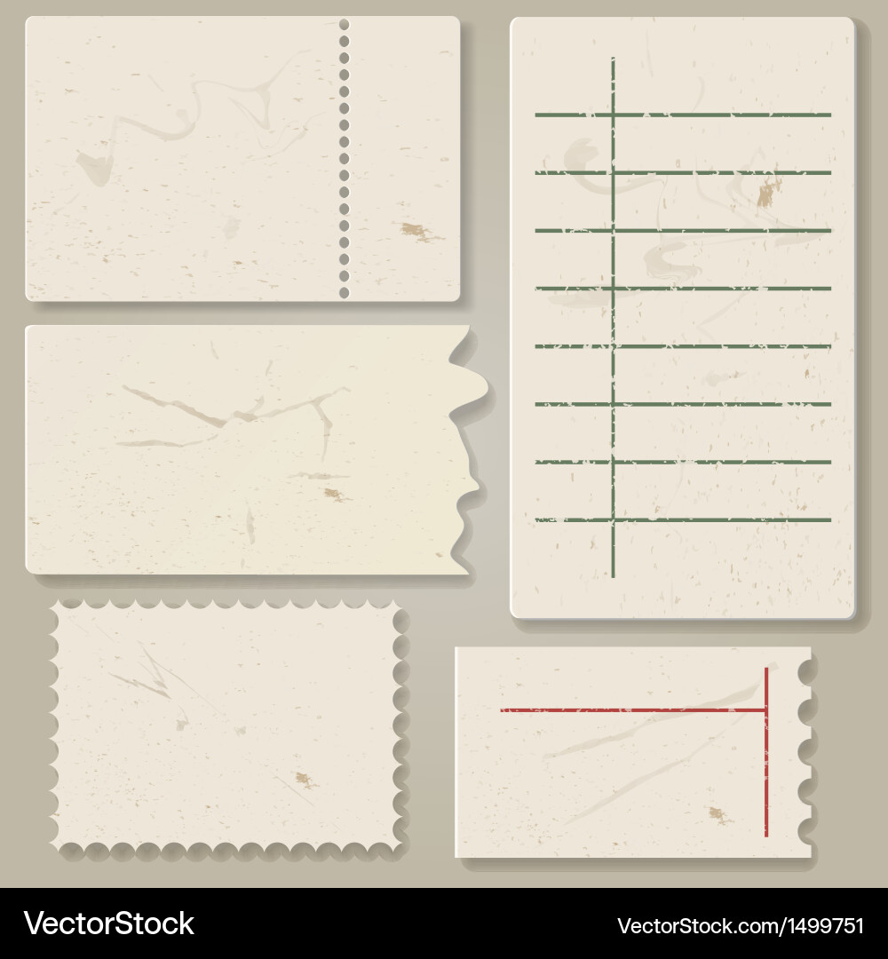 Pieces of old paper Royalty Free Vector Image - VectorStock