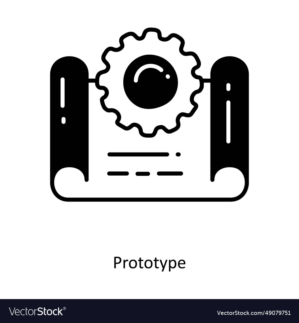Prototype doodle semi solid icon design illus Vector Image