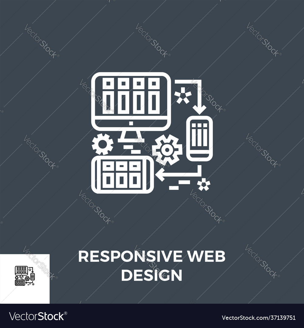 Responsive web design line icon Royalty Free Vector Image Responsive web design line icon Royalty Free Vector Image