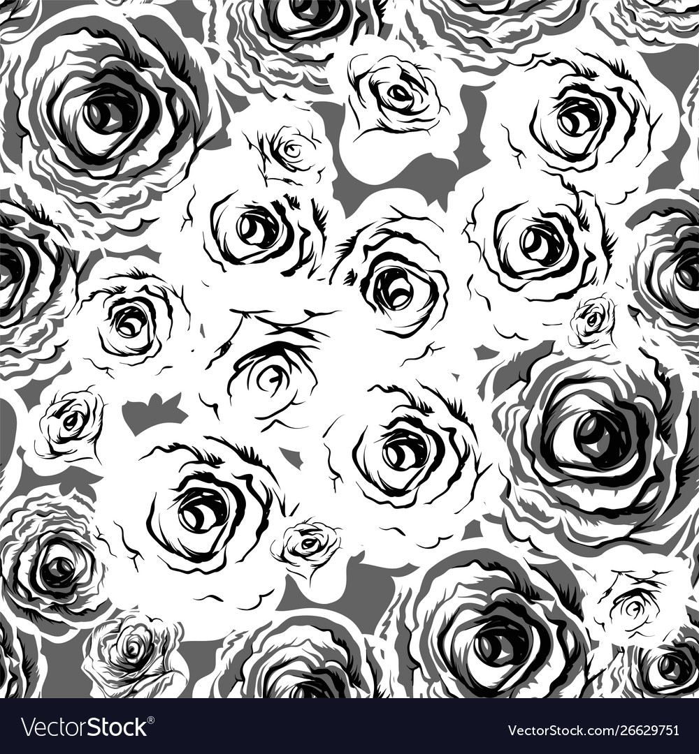 Roses seamless pattern Royalty Free Vector Image