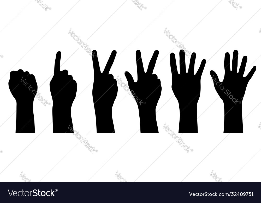 Six hands Royalty Free Vector Image - VectorStock