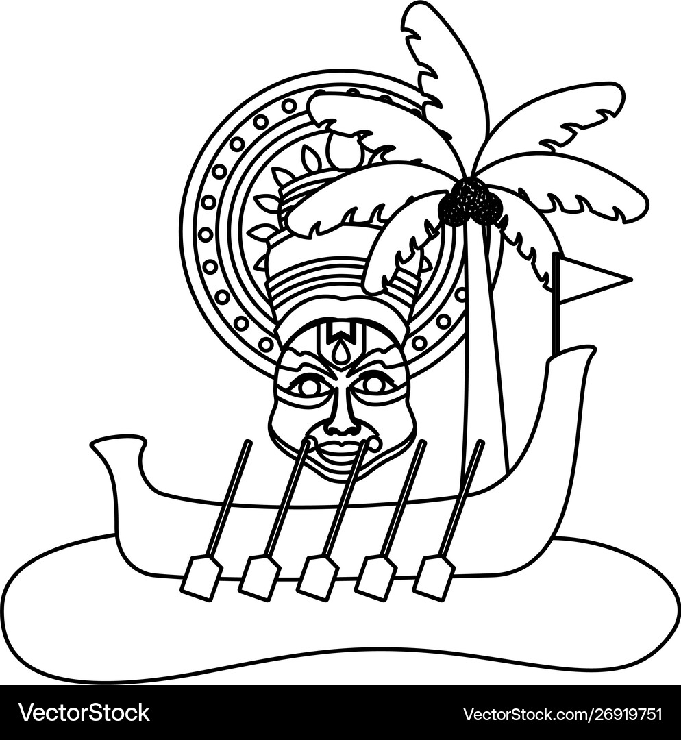 Snakeboat onam celebration design Royalty Free Vector Image