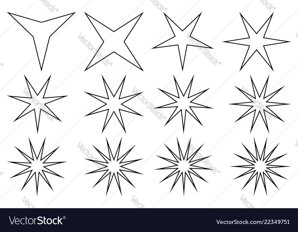 Star - set Royalty Free Vector Image - VectorStock