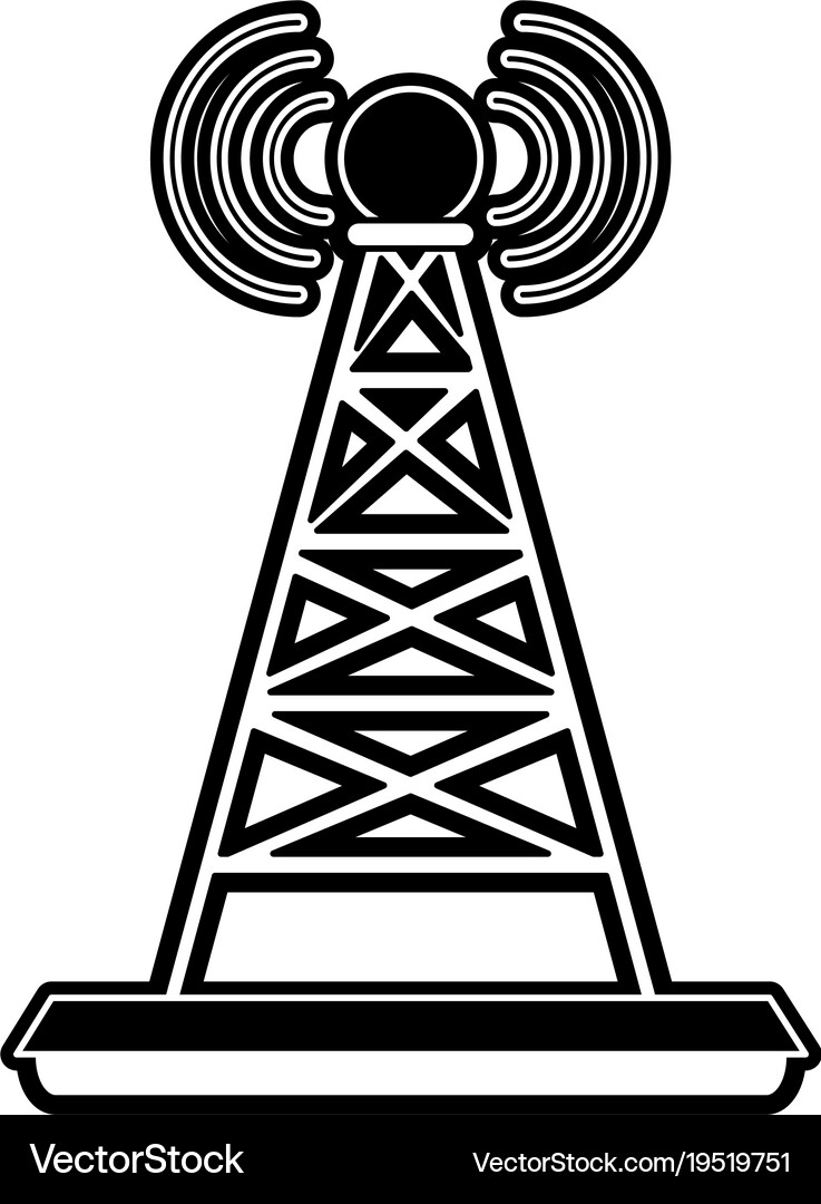 Telecommunications antenna symbol Royalty Free Vector Image