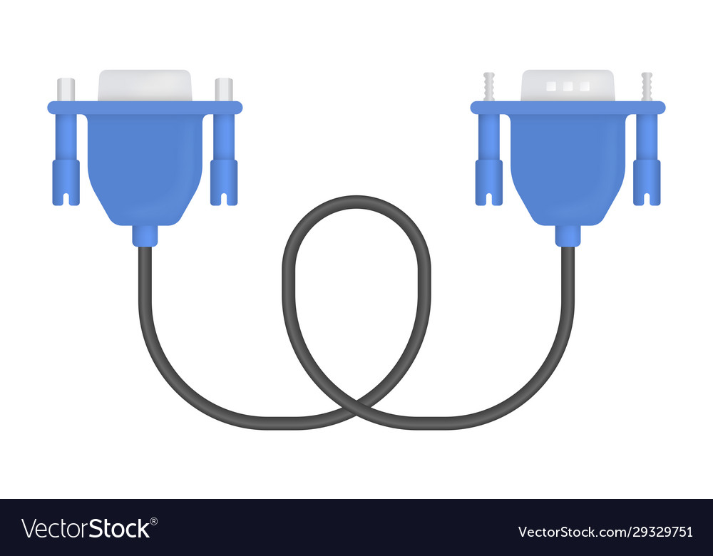 Vga cable Royalty Free Vector Image - VectorStock