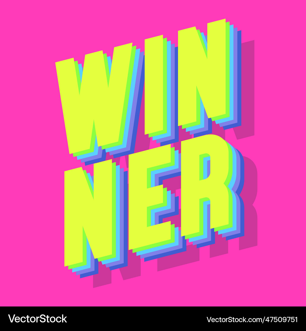 Winner banner colorful style Royalty Free Vector Image