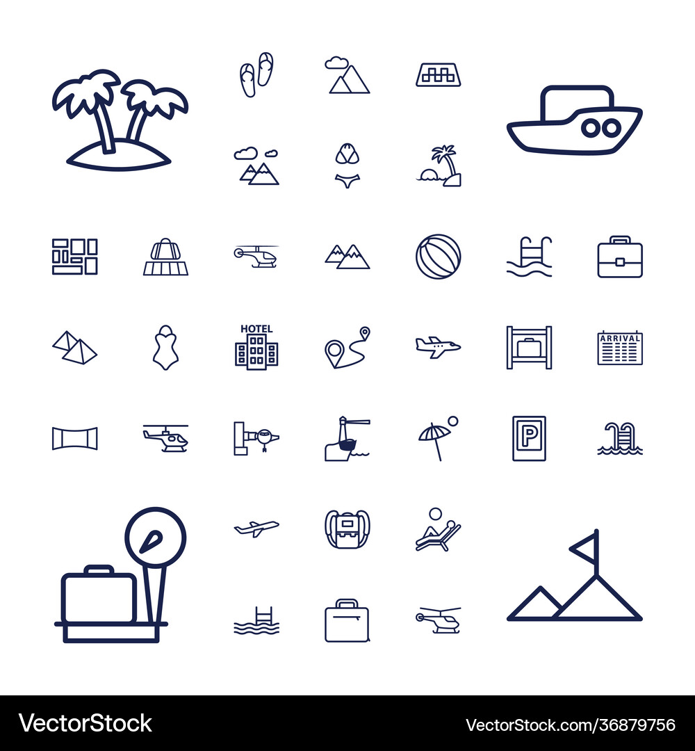 37 tourism icons Royalty Free Vector Image - VectorStock