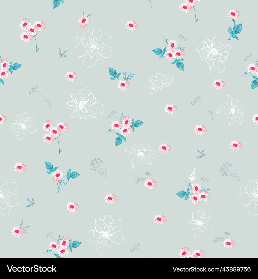 Beautiful seamless fashion pattern with daisy Vector Image