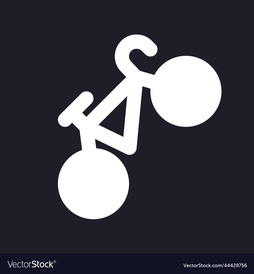 Bicycle dark mode glyph ui icon Royalty Free Vector Image