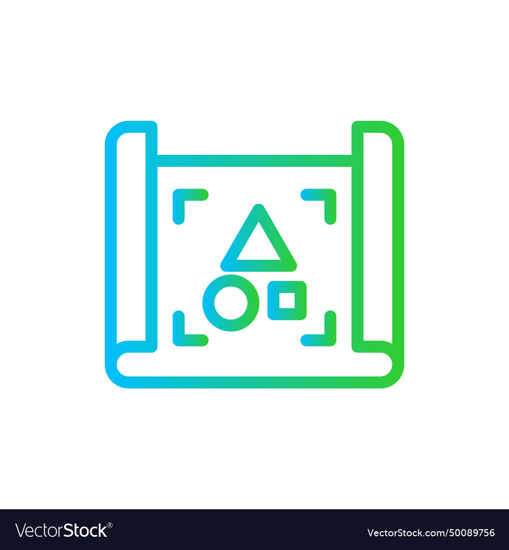 Blueprint project development icon with blue Vector Image