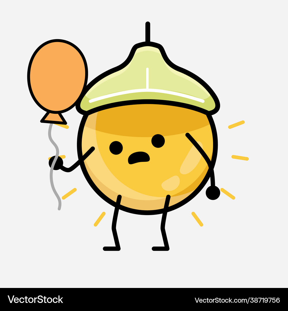 Ceiling lamp character with cute face and simple Vector Image