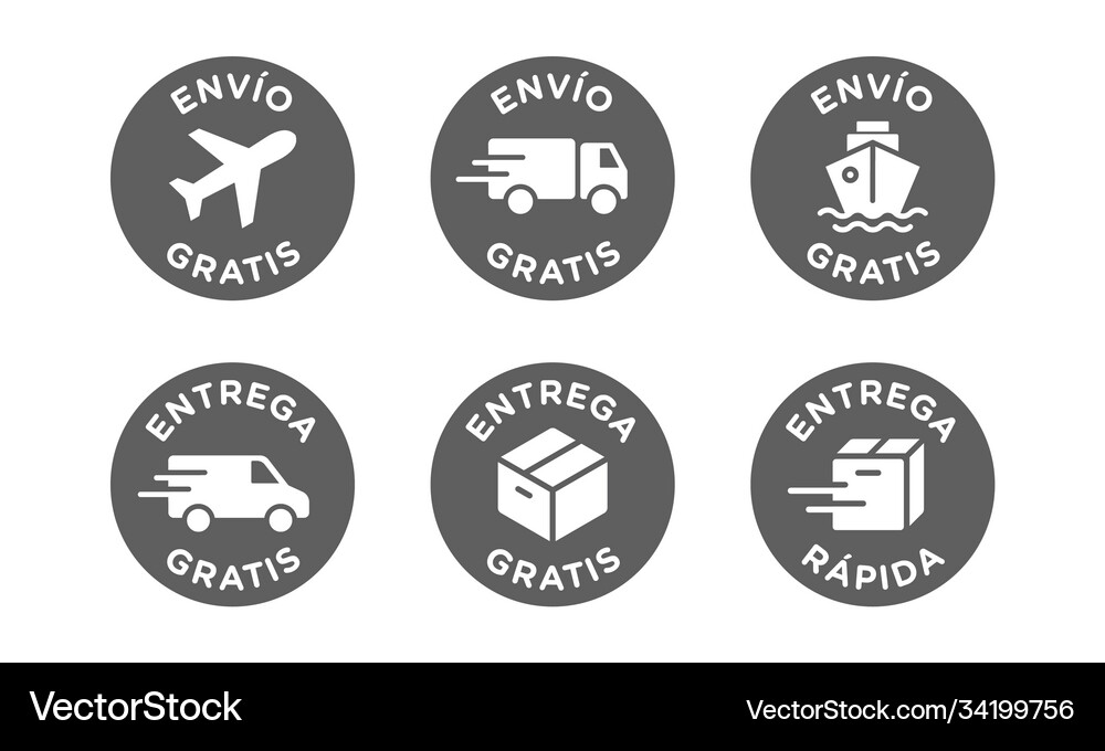 Conjunto de icons de envio entrega gratis Vector Image