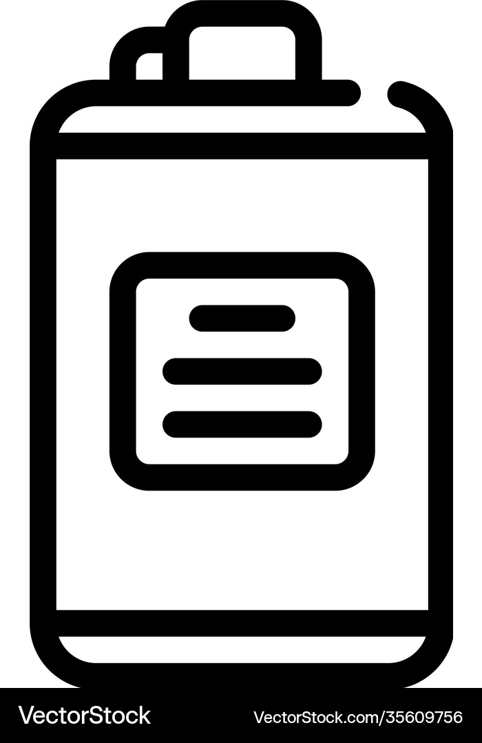 Flask vintage line icon black Royalty Free Vector Image