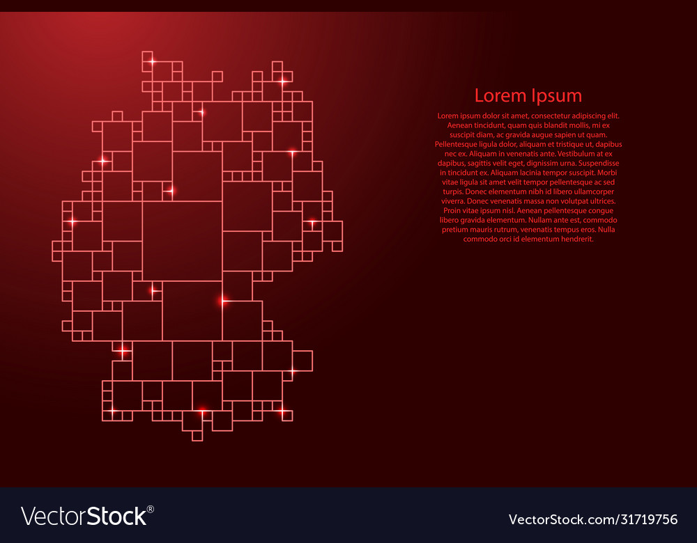 Germany map from red pattern from a grid Vector Image