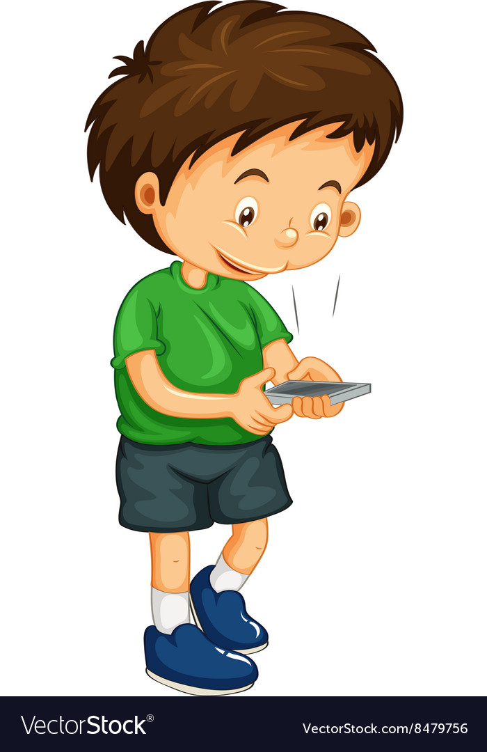 Littley boy dialing number on phone Royalty Free Vector Littley boy dialing number on phone Royalty Free Vector