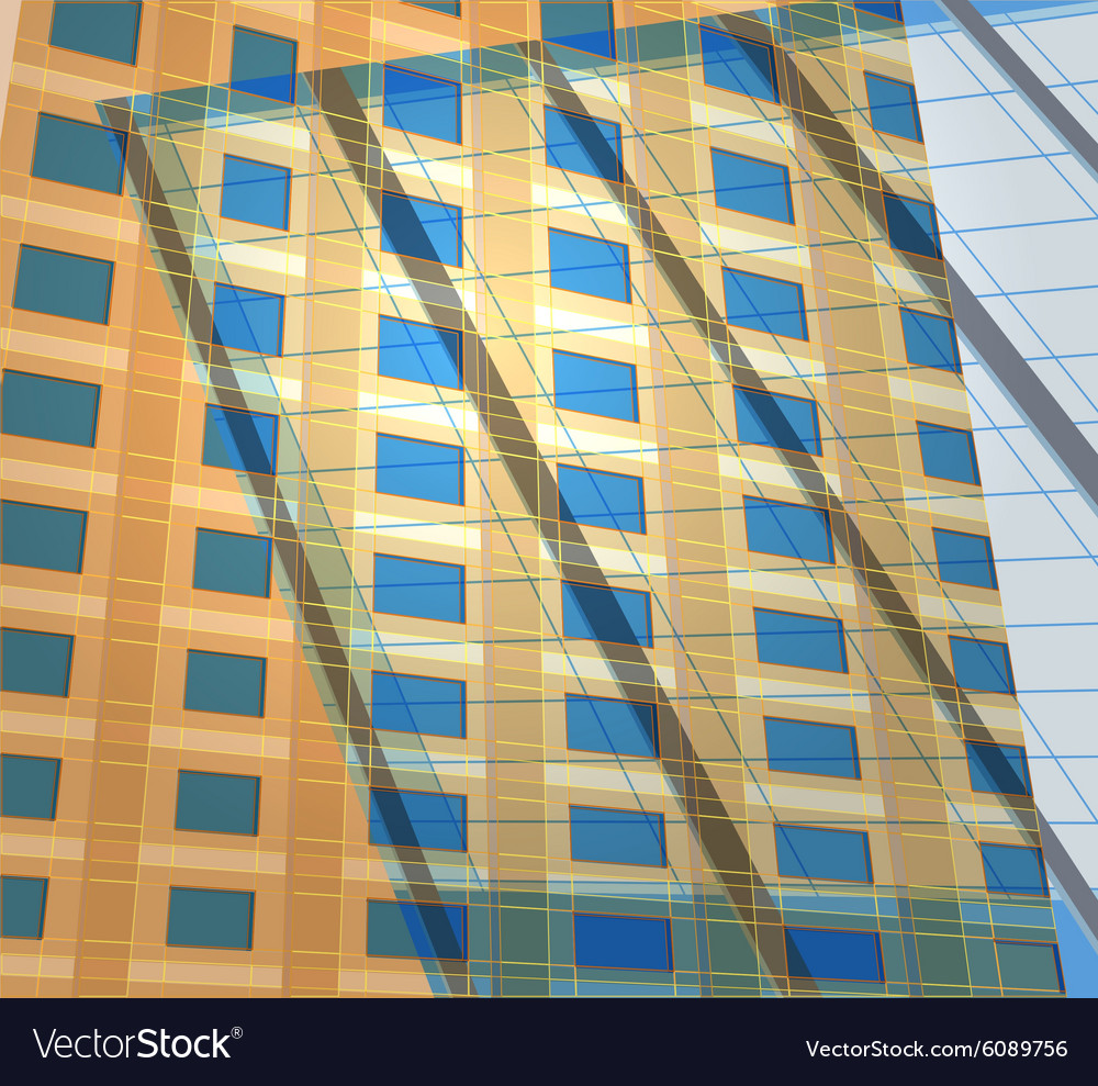 Reflection building scene Royalty Free Vector Image