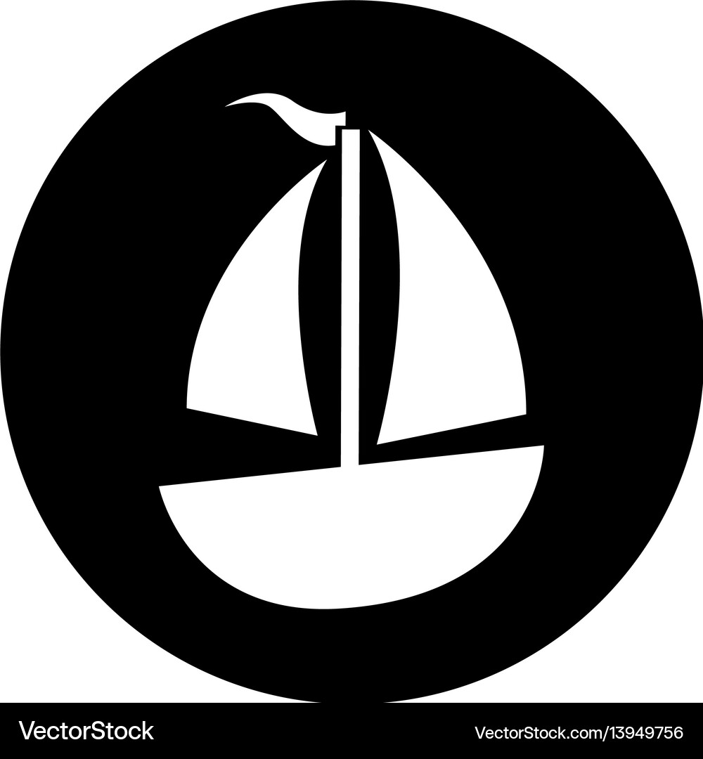 Sailboat ship isolated icon Royalty Free Vector Image